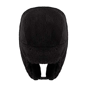 Winter Cozy Plush Ushanka Russian Hat Windproof Thermal Full Hood Earflap Hat Skull Cap Snowmobile Ski Hunting Trapper Hats for Adults Teens
