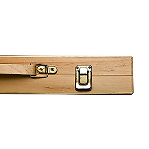 STERLING Games 16" Solid Wooden Chess Set Travel Folding Board with Brass Locks and Felted Interior Storage with Piece Holders