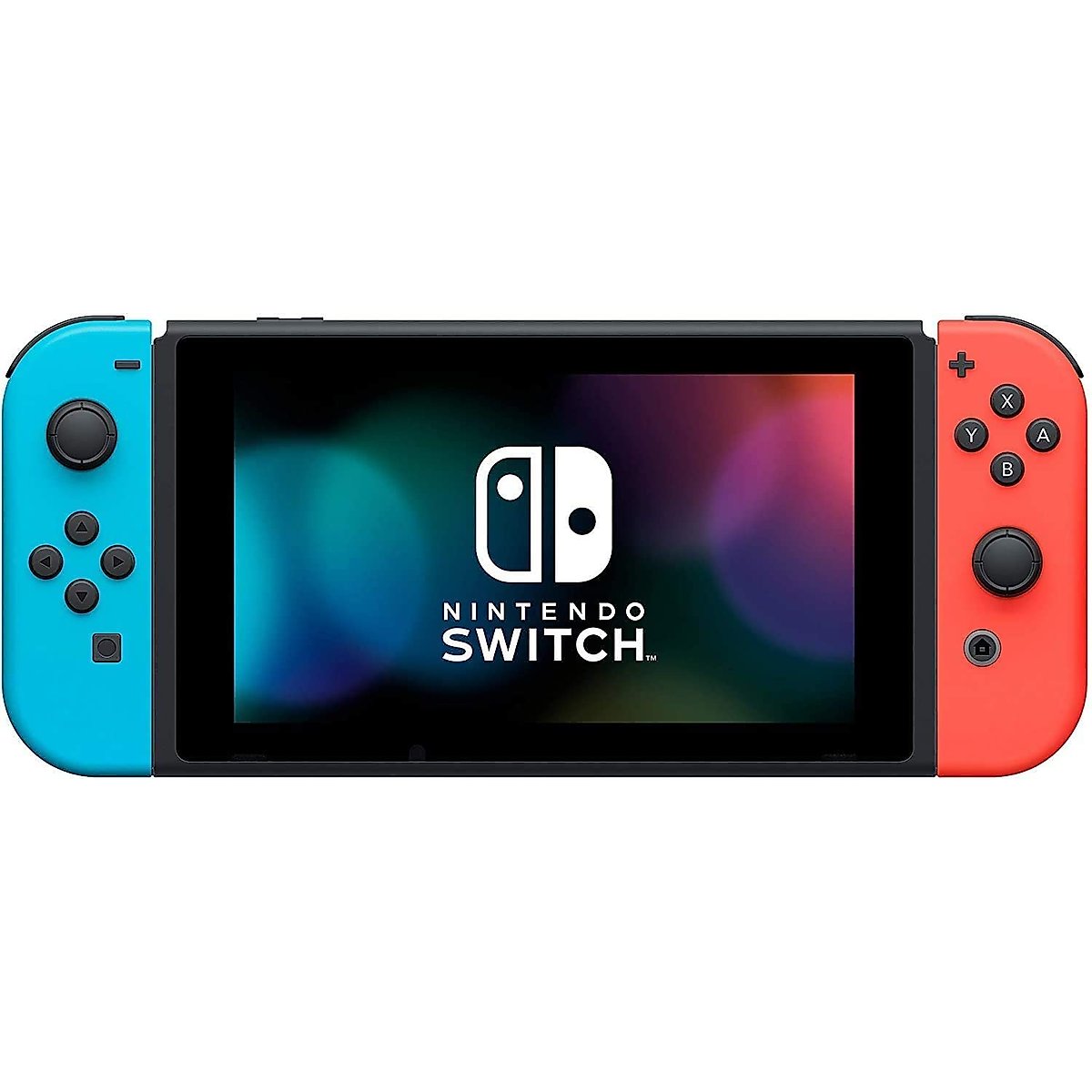 New Switch Deluxe Game Bundle For Holiday: Nintendo Switch with Neon Blue and Neon Red Joy-Con - 6.2" Touchscreen LCD Display + Mario and Rabbids Kingdom Battle Game, and T.F. Card
