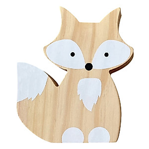 VOSAREA 2pcs Fox Ornament Gift Registry by Name Ornament Crafts Baby Milestone Blocks Desk Topper Cute Fox Figure Wood Fox Tabletop Fox Dining Room Decor for Table Model Desktop Wooden