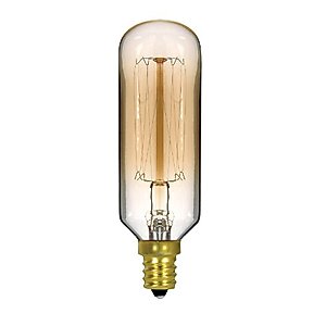 Satco S2420 40 Watt 20 Lumens T9 Incandescent Candelabra Base Soft White 2700K Vintage Cage Gold Coil Design Light Bulb, Dimmable