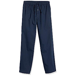 Amazon Essentials Men's Straight-Fit Woven Pajama Pant, Light Blue White Plaid, Medium