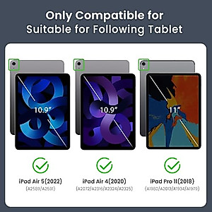 VODEFOX Case for iPad Air 6th Generation 11 Inch (M2) 2024/ iPad Air 5th/4th Gen 2022/2020/iPad Pro 11 4th Gen 2022 / 3rd Gen 2021/ 2nd Gen 2020 / 1st Gen 2018 - Green