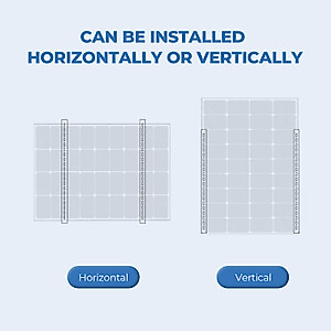 BougeRV 9BB 100 Watts Mono Solar Panel and 28in Adjustable Solar Panel Tilt Mount Brackets