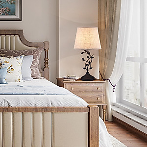 Kakanuo USB Charging Bedside Nightstand Lamp for Living Room and Bedroom - Traditional Tall Retro Desk Lamp with USB-A and USB-C Ports