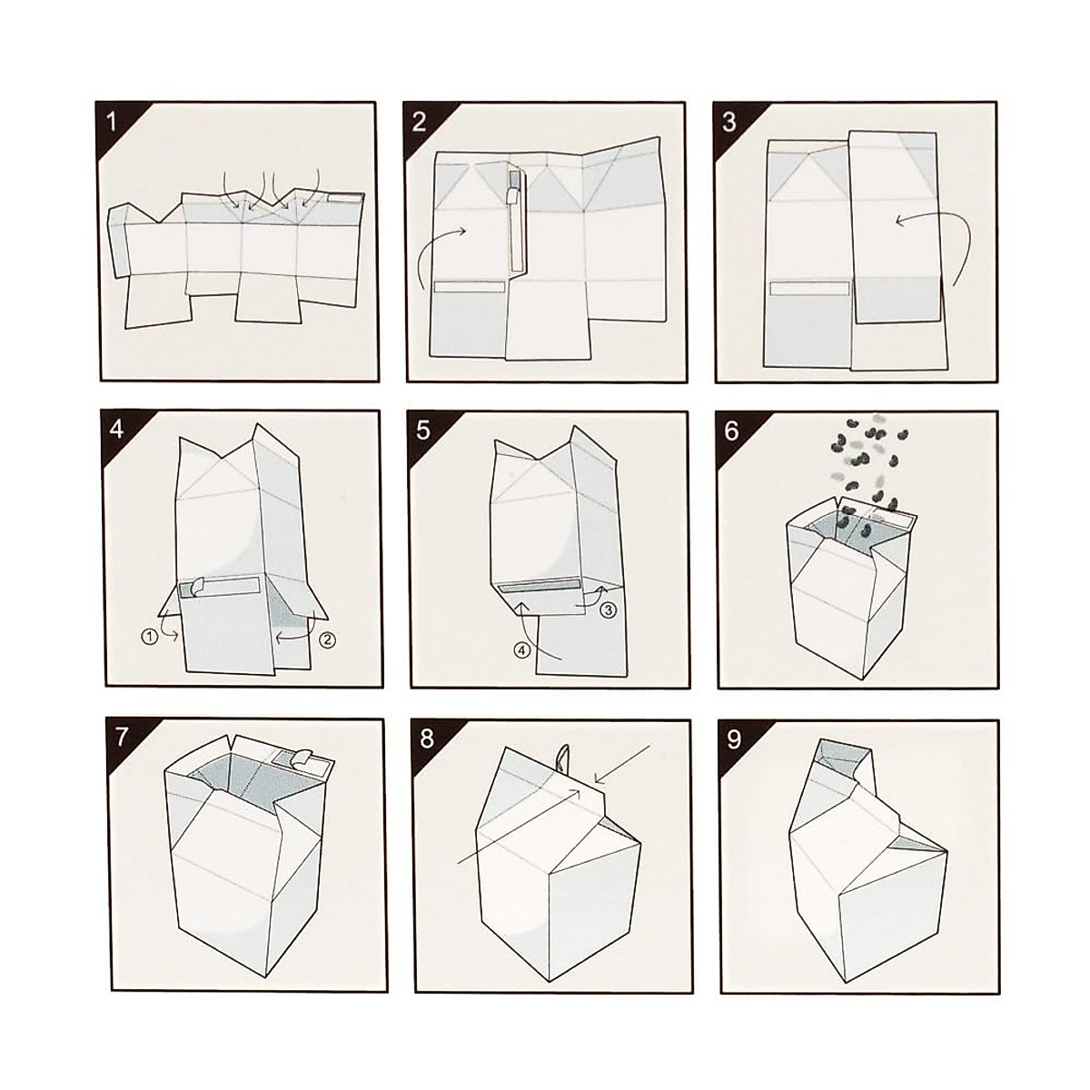 Pack of 48 White Party Favor Milk Cartons - Ready to Personalize Cafeteria Milk Gift Boxes for Wedding, Birthday Party, Baby Shower and Bridal Shower Favors (Size: 3" L x 3" W x 5" H)