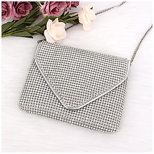 Naimo Bling Crystal Rhinestone Crossbody Bag Diamond Evening Clutch Envelope Handbag Cell Phone Purse for Party Prom