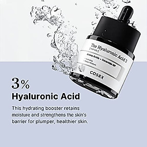 COSRX Pure Sodium Hyaluronic Acid 3% Serum, Hydration & Moisture Boosting Facial Serum for Fine Lines & Wrinkles, Plump & Repair Dry Skin, 0.67 fl.oz/20 ml, Not Tested on Animals, No Artificial Fragrance, Korean Skincare