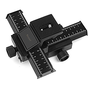 SHOOT Aluminum Pro 4-Way Macro Focusing Rail Slider /Close-up Shooting Photography for Canon Nikon Sony Pentax Olympus Samsung Other Digital SLR Camera and DC with 1/4" Screw Hole