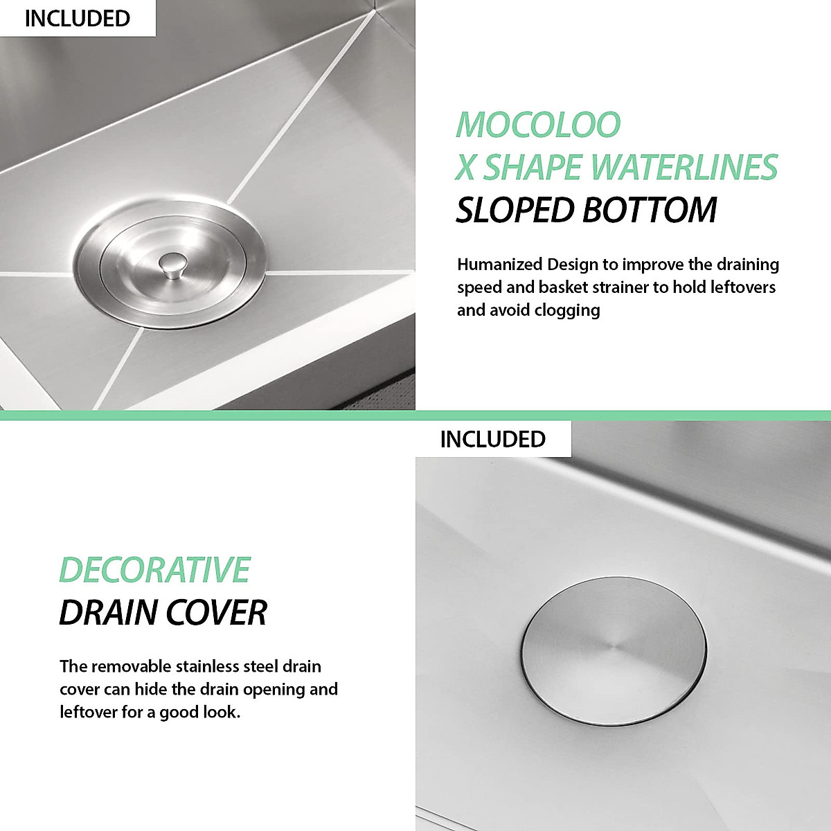 23 Undermount Kitchen Sink - Mocoloo 23x18 Inch Undermount Sink Stainless Steel 16 Gauge Single Bowl Bar Prep Deep Sinks