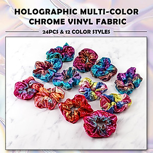 Beauty.H.C Shiny Metallic Scrunchies Elastic Hair Bands Hair Tie Ropes Scrunchy Soft Hair bobbles for Ponytail Holder fasion Hair Scrunchies for Girls Party Favorts 24Pcs