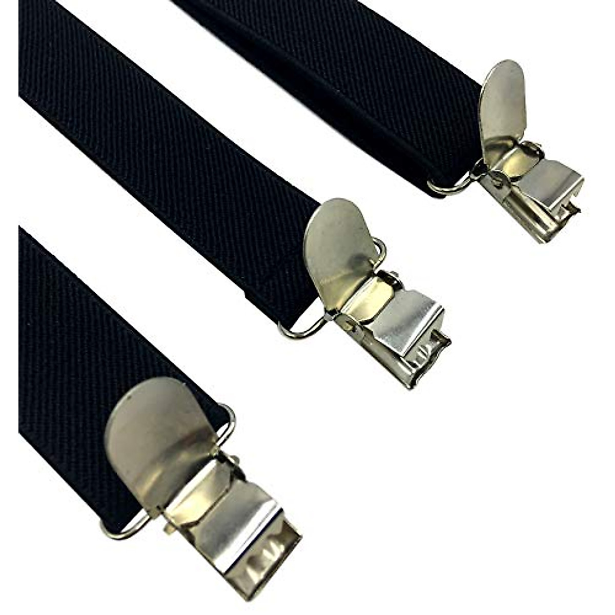 LOLELAI Suspenders for Women and Men | Elastic, Adjustable, Y-Back | Pant Clips, Tuxedo Braces (1, Black)