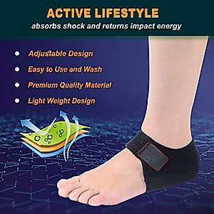 Heel Cups for Plantar Fasciitis Heel Pain for Men & Women, Gel Heel Cups for Heel Spur, Heel Protectors, Heel Cushion Achilles Tendinitis, Dry Cracked Heels, Heel Pads (Women 6-9.5__ Men 5-8, Black)