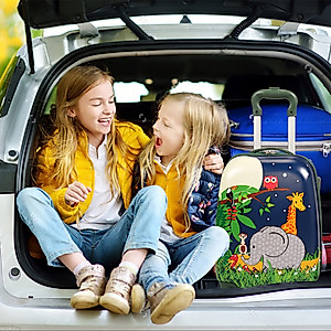 Sandinrayli Kid Luggage Set, 12” Backpack & 16” Kid Carry on Suitcase with Spinner Wheels, Travel Rolling Luggage for Boy