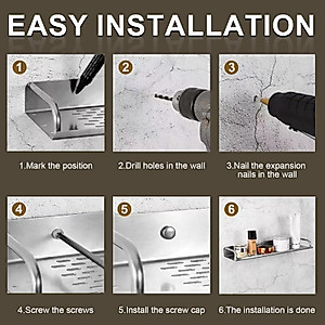 YZNBIK Shower Caddy Organizer Shelves Rack, 2 Pack Bathroom Organizers and Storage, Rustproof 304 Stainless Steel Wall Home Storage and Organization, Silver