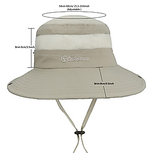 Outdoor Sun Hat Bucket Hats for Women Sun Protection Mesh Quick-Dry Cap UPF 50+ (Adjustable Size) Beige
