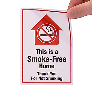 SmartSign This is A Smoke Free Home Stickers, Thank You for Not Smoking Decals | Pack of 3 EG Reflective Adhesive Decals/Labels/Stickers, Made in USA
