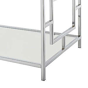 Town Square Chrome Coffee Table with Shelf, Glass/Chrome