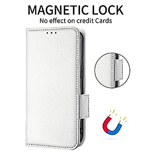 Compatible with Oppo Reno 6 Pro 5G Case,PU Leather Kickstand with Card Holders,Compatible with Oppo Reno6 Pro 5G PEPM00 CPH2249 Flip Magnetic Closure Protection Phone Wallet Cover Bai