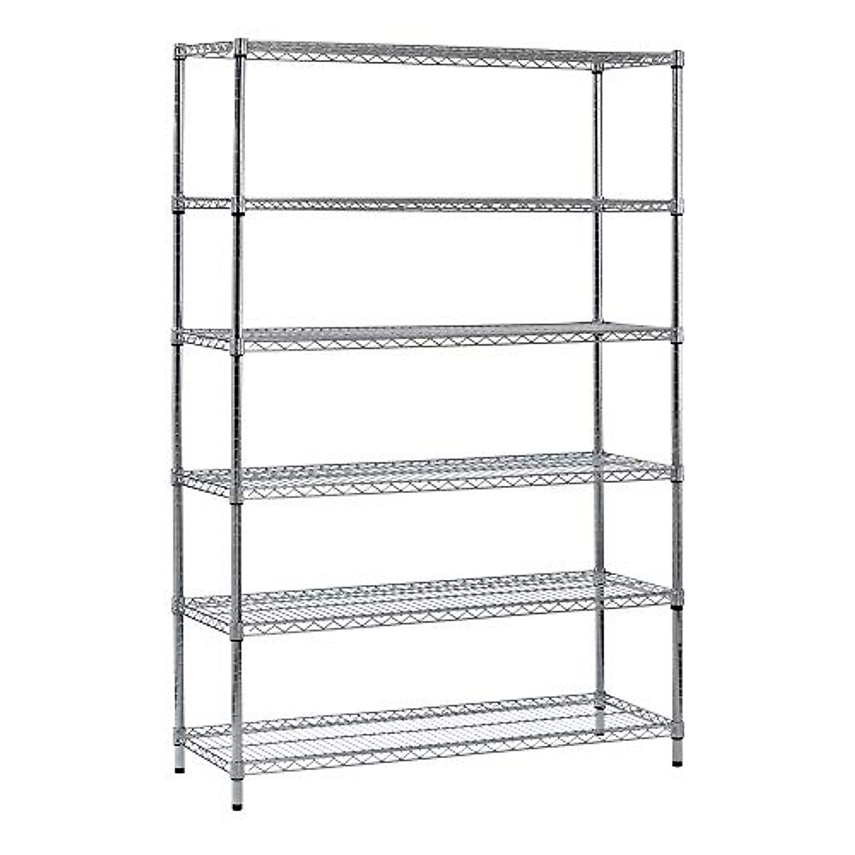 Muscle Rack WS481872-Z Steel Shelving Unit, 6 Shelf, 48" Width, 72" Height, 18" Depth, Zinc