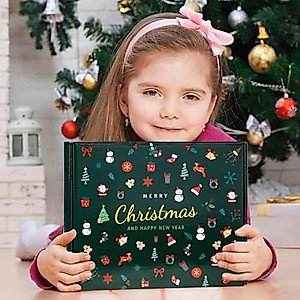 Christmas Shipping Boxes Medium, 10x8x2.8" 30 Pack Merry Christmas Cardboard Boxes, Gift Small Boxes for Shipping Mailing Small Business