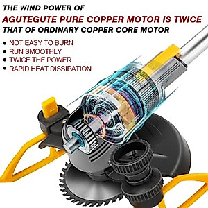 Weed Wacker Cordless - Battery Powered Weed Whacker Eater Rechargeable 3 in 1 - One 4.0 Ah Battery, AGUTEGUTE Weed Whacker Cordless 20V Electric Grass Edger Trimmer with Blade and Charger (One 4.0 Ah)