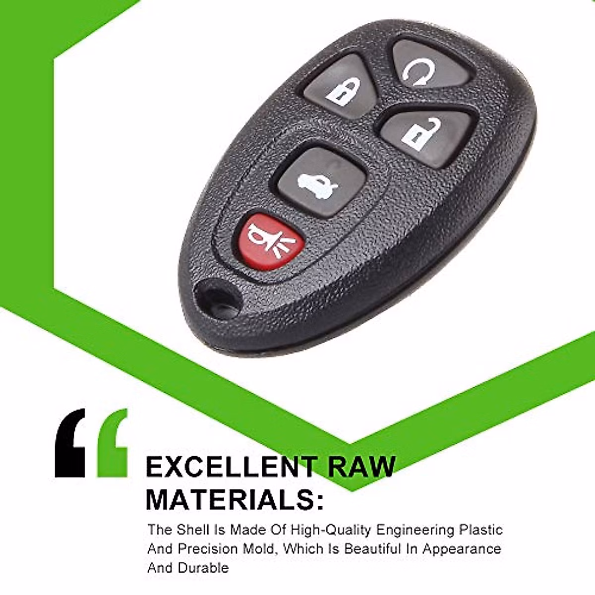 SCITOO Replacement for 2X5 Button Key Fob Keyless Entry Remote Fob Case for 04-16 for Buick LaCrosse for Chevy for Malibu for Pontiac G6 Series KOBfor GT04A