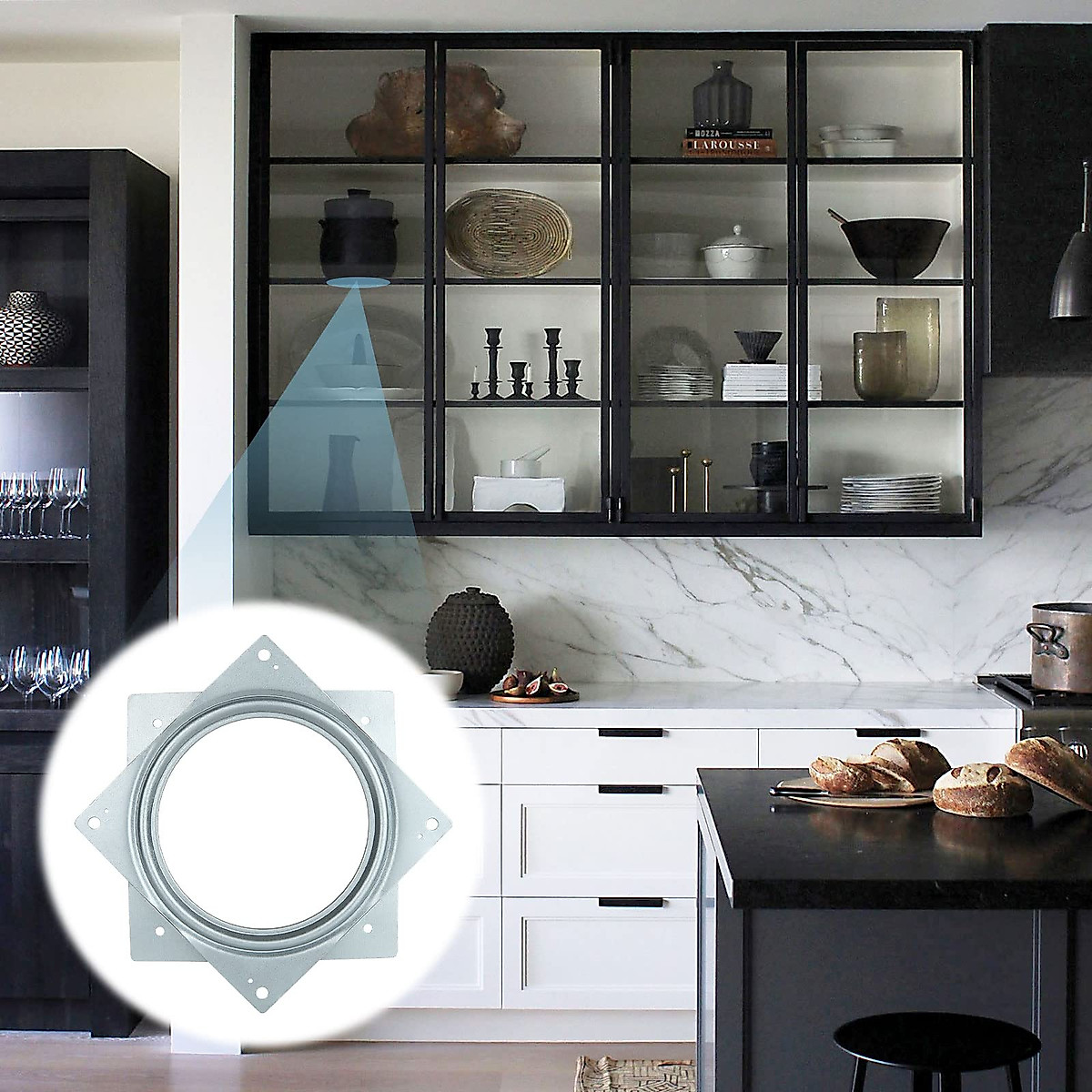 8Pack Lazy Susan Turntable Bearings, 6”Square Rotating Plate, 500lbs Capacity 5/16”Thick Swivel Plate for DIY Lazy Susan Project Storage Organizer Rack Cake Decorating Sculpture Displays