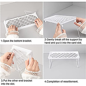 Cuteam Dormitory Storage Rack, Space-Saving Plastic Shelves Desktop Storage Rack Tiered Pot Rack Single Layer Desk Organizer for Dorm White L