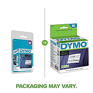 DYMO LW Self-Adhesive Name Badge Labels for LabelWriter Label Printers, White, 2-1/4'' x 4'', 1 roll of 250 (1760756)