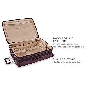 Briggs & Riley Sympatico Hardside Large Spinner Luggage, Plum, 30-Inch Checked