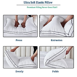 Gehannah Bed Pillows for Sleeping（2 Pack）, Luxury Plush Soft Pillow with Home and Hotel, Breathable Microfiber Cover Skin-Friendly Pillows for Side Back Sleepers