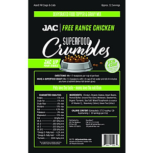 JAC Dog Food Topper and Gravy Mix – Free-Range Chicken with Postbiotics, Meal Enhancement Dog Food (Approximately 30 Servings) Made in The USA