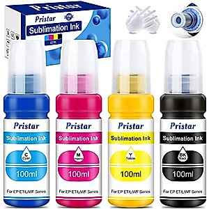 Pristar Sublimation Ink for EPS Ecotank ET 2803 ET-2850 ET-8550 ET-2800 ET 2720 ET 2760 ET-15000 ET-3760 4800 ET-2400 ET-2750 ET-5170 400ml Supertank Printer Autofill Ink for Sublimation Transfer