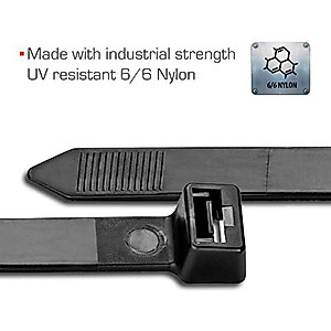 TR Industrial Ultra Heavy Duty Multi-Purpose UV Cable Ties (50-Piece), 250 lbs. Tensile Strength, 8.9", Black