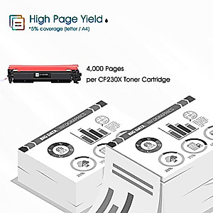 Cool Toner Compatible 30X CF230X Toner Cartridge Replacement for HP 30X 30A CF230X CF230A for HP Pro MFP M227fdw M203dw M227fdn M203dn M227sdn M203d M203 Printer Ink (Black, 2-Pack)