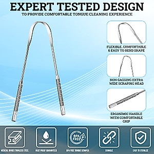 SV’s Tongue Scraper |Tongue Scraper for Adults & Kids |Tongue Scraper and Cleaner| Stainless Steel Tongue Scrapers | Bad Breath Treatment| Oral Care