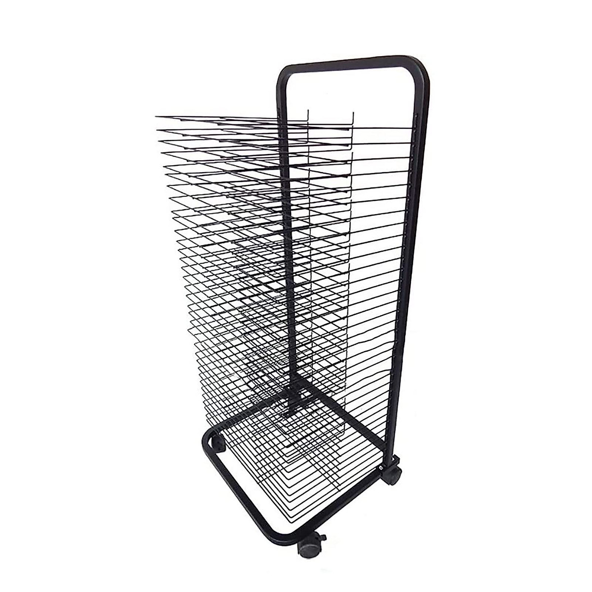 JIAHESHYP Art Metal Print Rack, Drying Display, Storage Stand for Artworks, Posters, Prints, Great Assistant for Shows & Galleries, Easy Moving with Rolling Casters,Size : 44x42x106cm