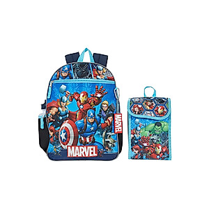 Fast Forward Marvel Avenger School Backpack for Kids 5 Pieces Backpack Set -16 Inch Multicolor Shoulder Bag