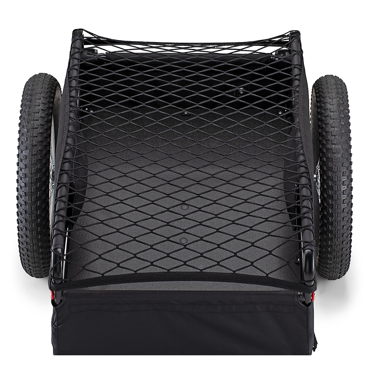 Schwinn Porter Cargo Trailer for Bike, 100 lbs. Max Weight Capacity, Collapsible Frame, Elasticized Mesh Net, Large Knobby Air-Filled Tires, Black