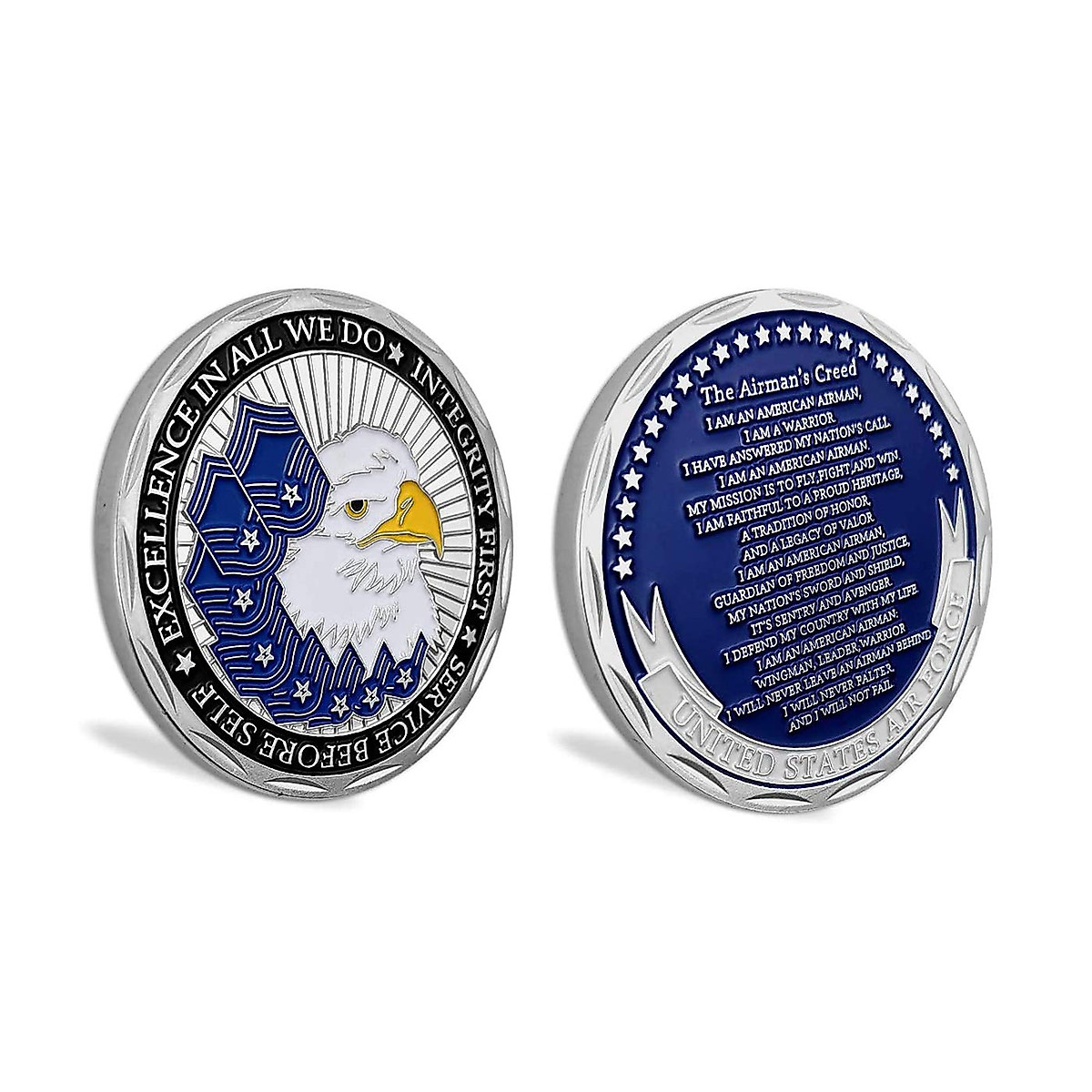 United States Air Force Airman's Value Creed Military Challenge Coin Collection