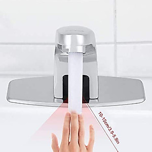 POMU Deck Mount Solid Brass Auto Sensor Bathroom Sink Faucet with Automatic Sensor Chrome Bath Tub Faucet Tub Faucets Polished Chrome