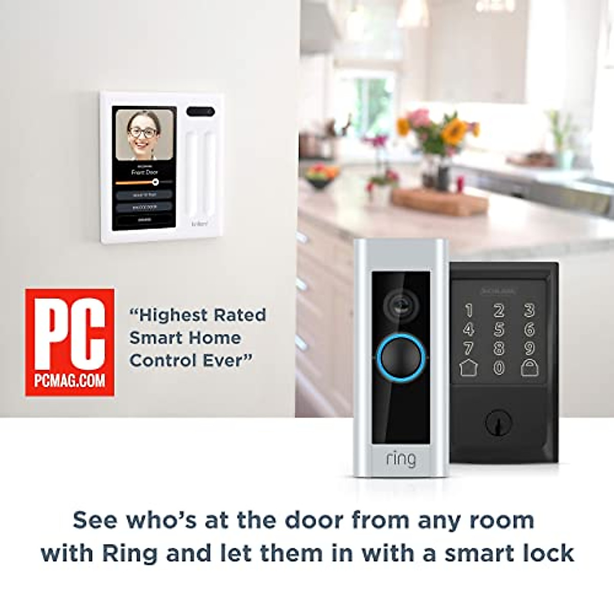 Brilliant Smart Home Control (2-Switch Panel) — Alexa Built-In & Compatible with Ring, Sonos, Hue, Google Nest, Wemo, SmartThings, Apple HomeKit — In-Wall Touchscreen Control for Lights, Music, & More