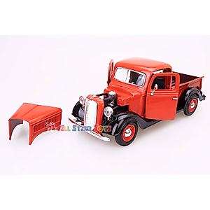 1937 Ford Pick Up Truck, Red With Black - Showcasts 73233 - 1/24 Scale Diecast Model Car by Motor Max