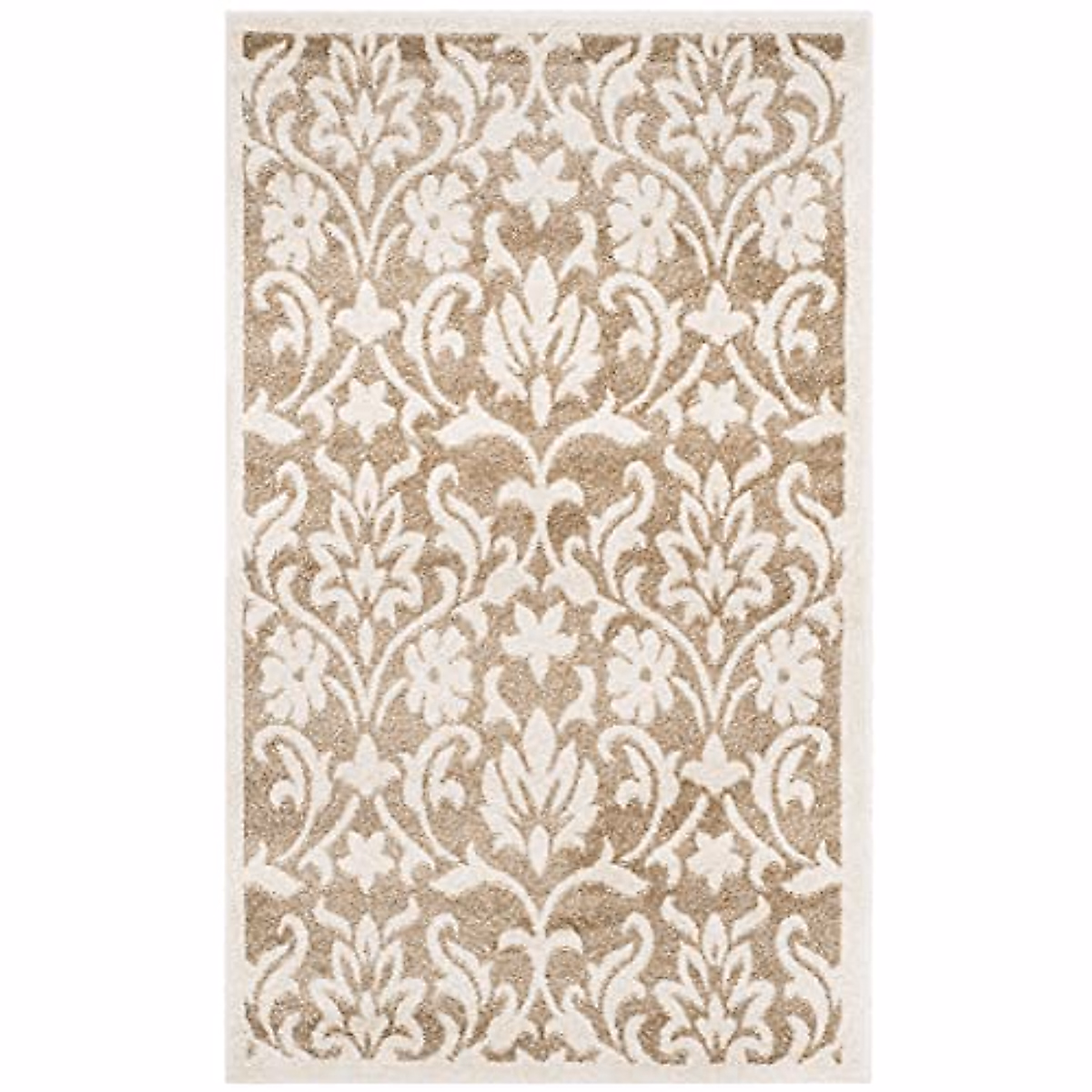 SAFAVIEH Amherst Collection Accent Rug - 3' x 5', Wheat & Beige, Floral Design, Non-Shedding & Easy Care, Ideal for High Traffic Areas in Entryway, Living Room, Bedroom (AMT424S)