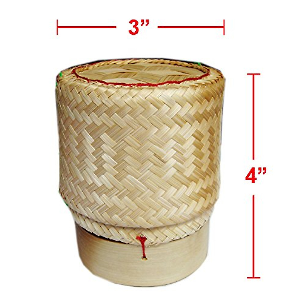 Thai Sticky Rice Basket Size 3 Inches (Pack of 6) Handmade Bamboo Rice Container