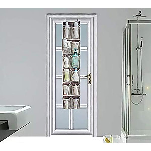 MISSLO Heavy Duty Organizer for Narrow Door with 12 Mesh Pockets (Brown)