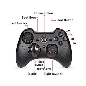 EasySMX 2.4G Wireless Controller for PS3, PC Gamepads with Vibration Fire Button Range up to 10m Support PC PS3 Android devices and TV BOX