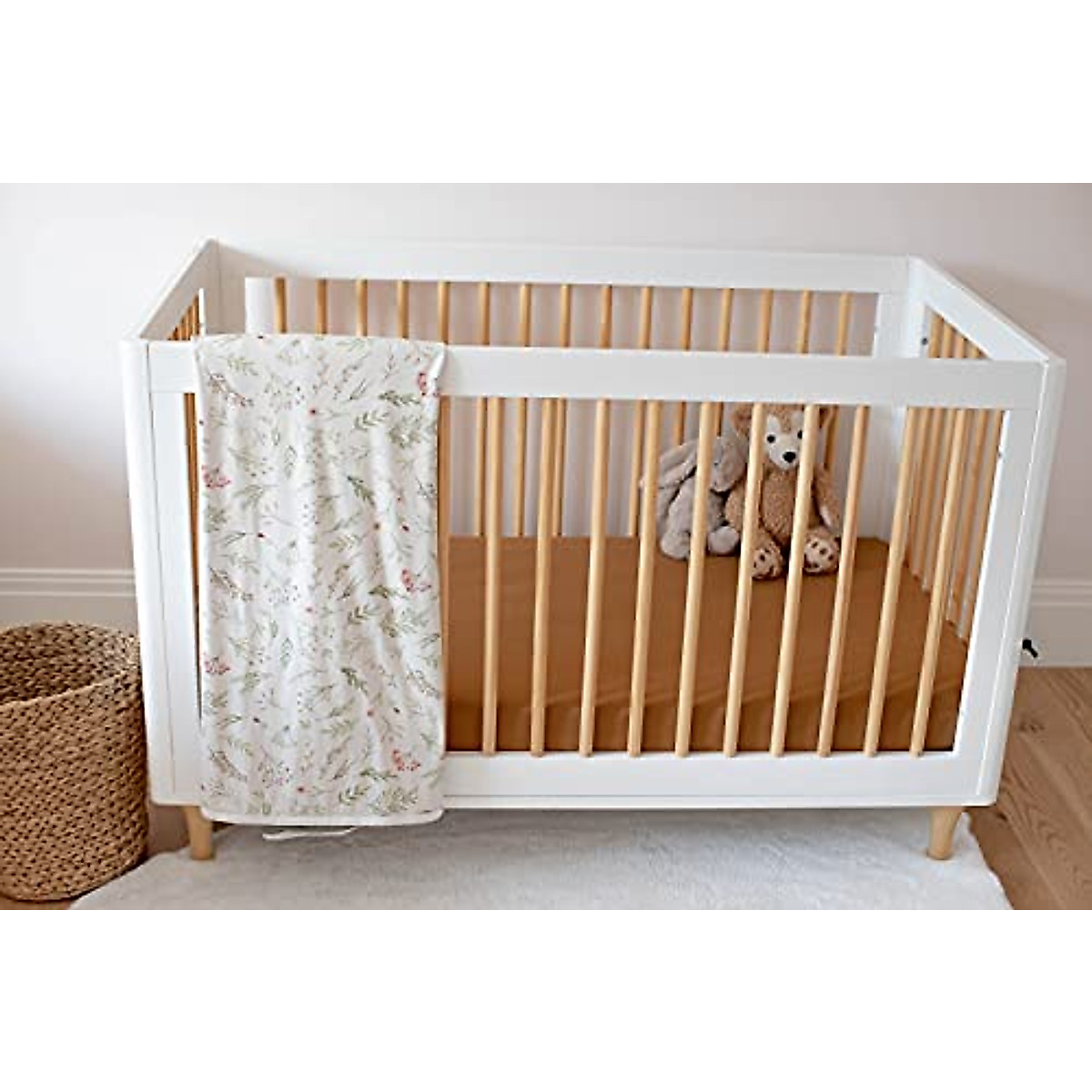 Pobibaby - Single Solid Premium Fitted Baby Crib Sheets for Standard Crib Mattress - Ultra-Soft Cotton Blend, Safe and Snug, and Stylish Solid Crib Sheet (Caramel Brown)