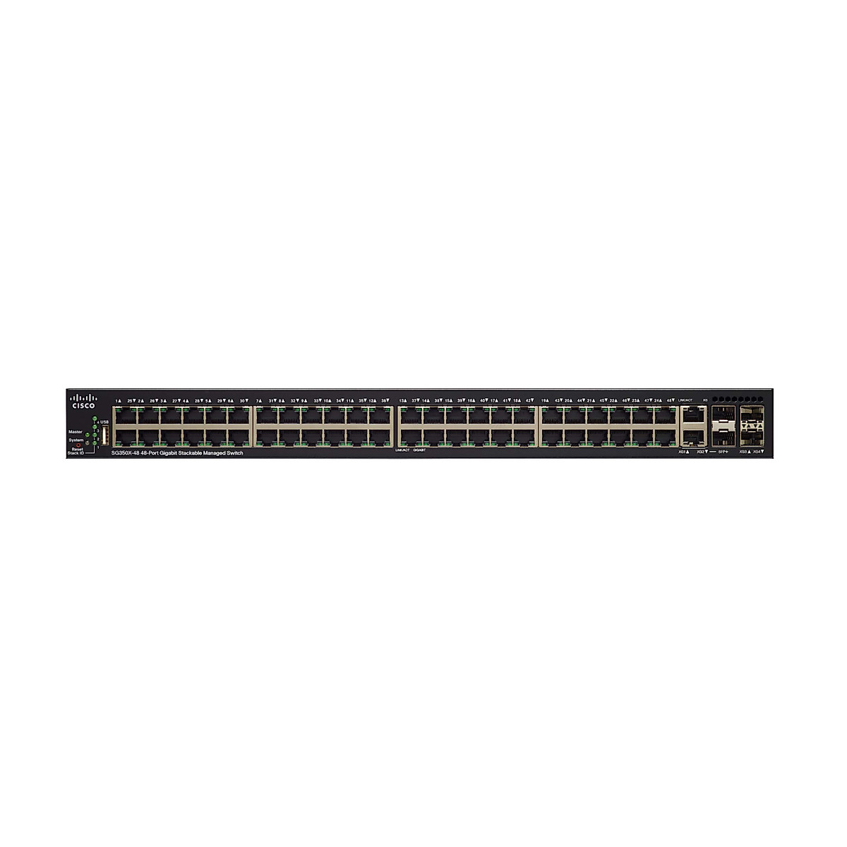 Cisco SG350X-48P Stackable Managed Switch | 48 Gigabit Ethernet (GbE) Ports | 2 x 10G Combo + 2 x SFP+ | 382W PoE | Limited Lifetime Protection (SG350X-48P-K9-NA)